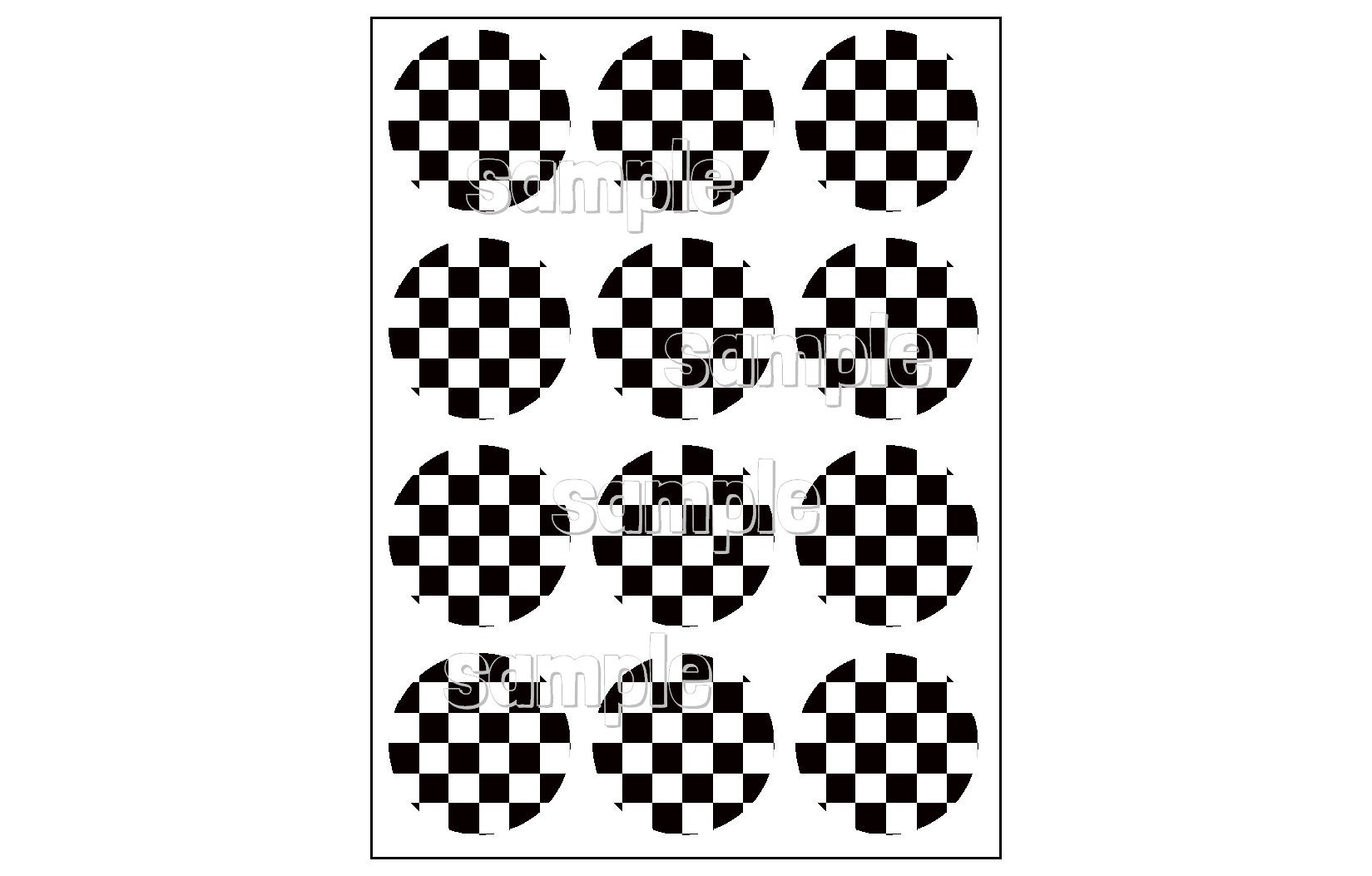 Black Checker Edible Cake Decoration Sheet Image Frosting Topper Sides ...
