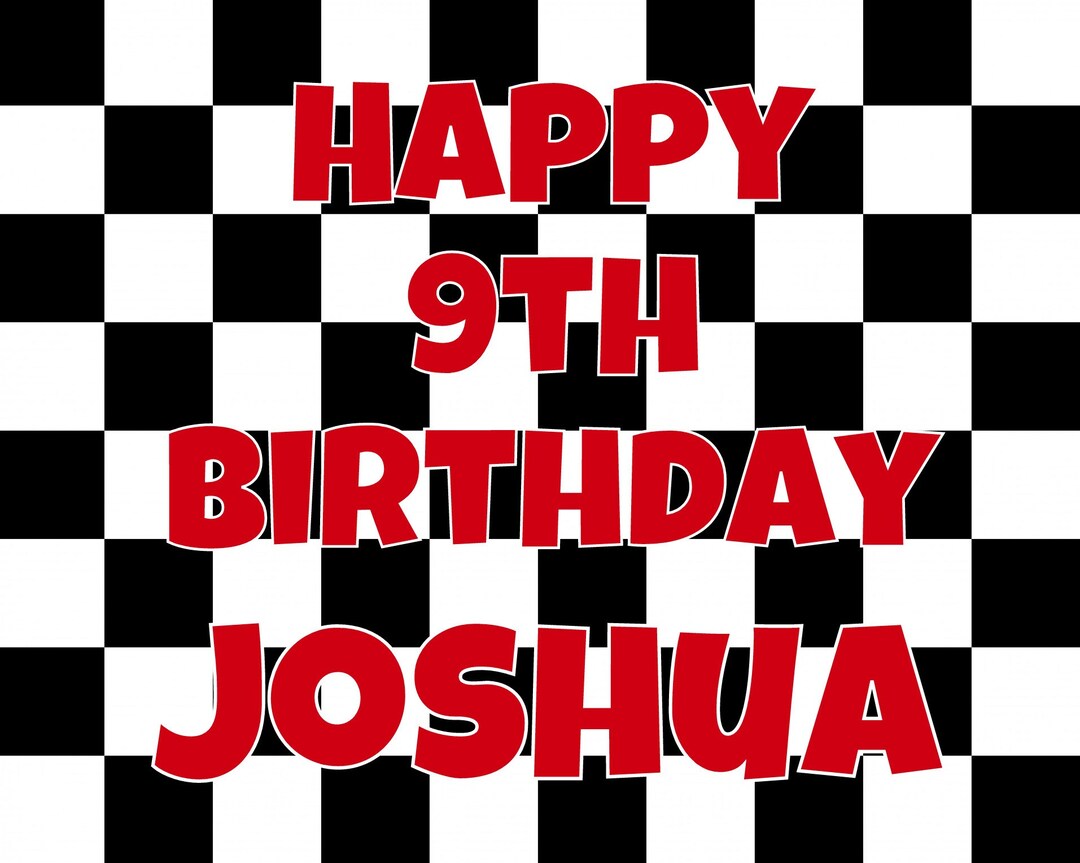 Black Checker Edible Cake Decoration Sheet Image Frosting Topper Sides ...