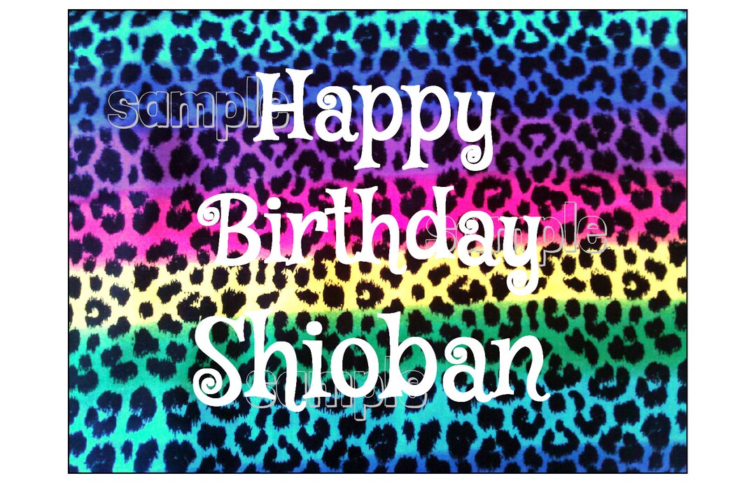 Cheetah Rainbow Edible Cake Decoration Sheet Image Frosting Topper ...