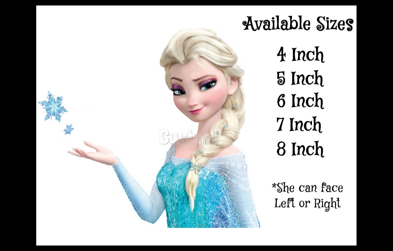 FROZEN ELSA Edible Cake Decoration Sheet Image Topper Custom Size Princess Cake Frosting Sugar ...