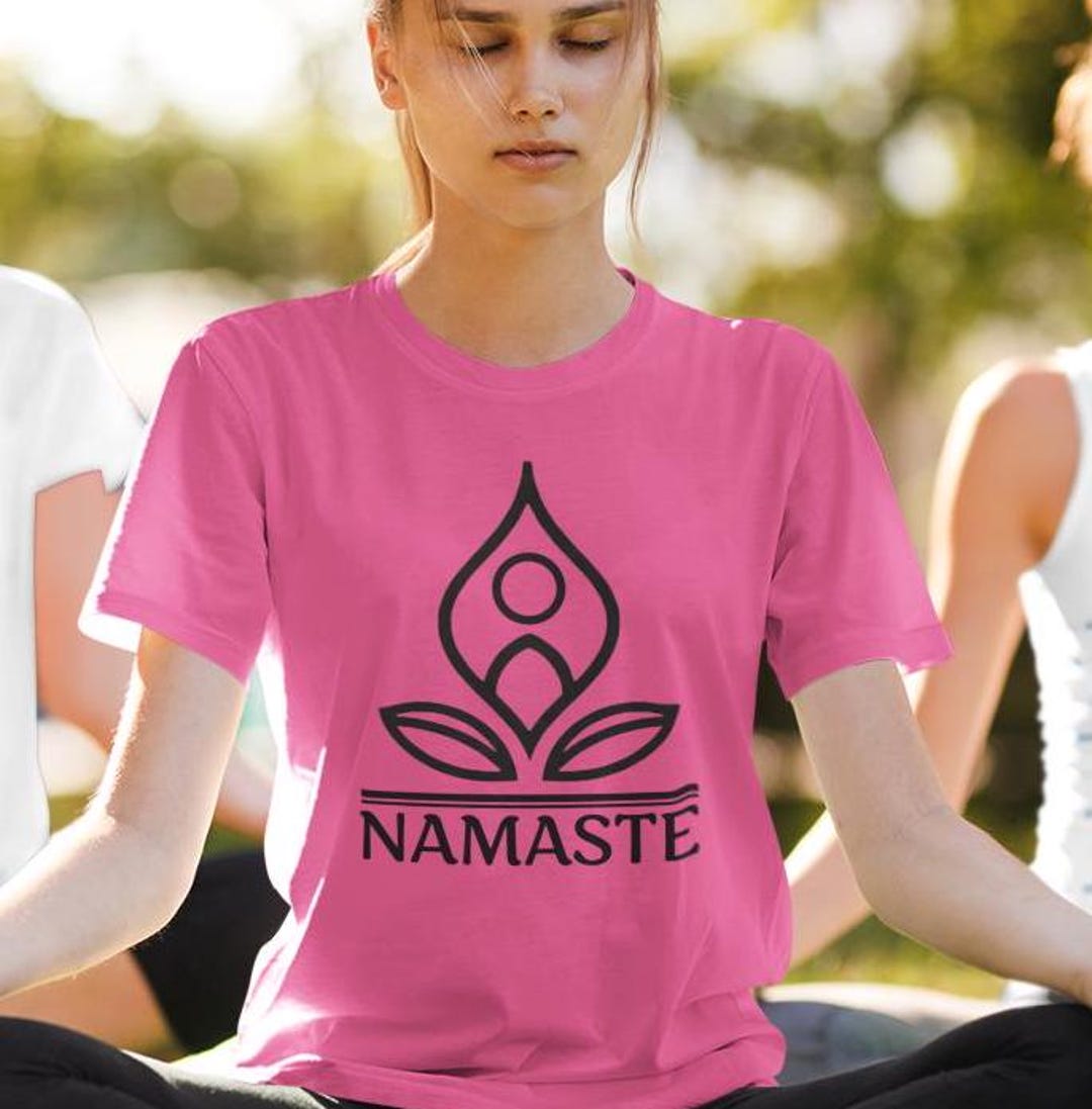 Namaste Sun Cotton T-shirt / Cute Inspiring Women's Yoga Graphic T ...