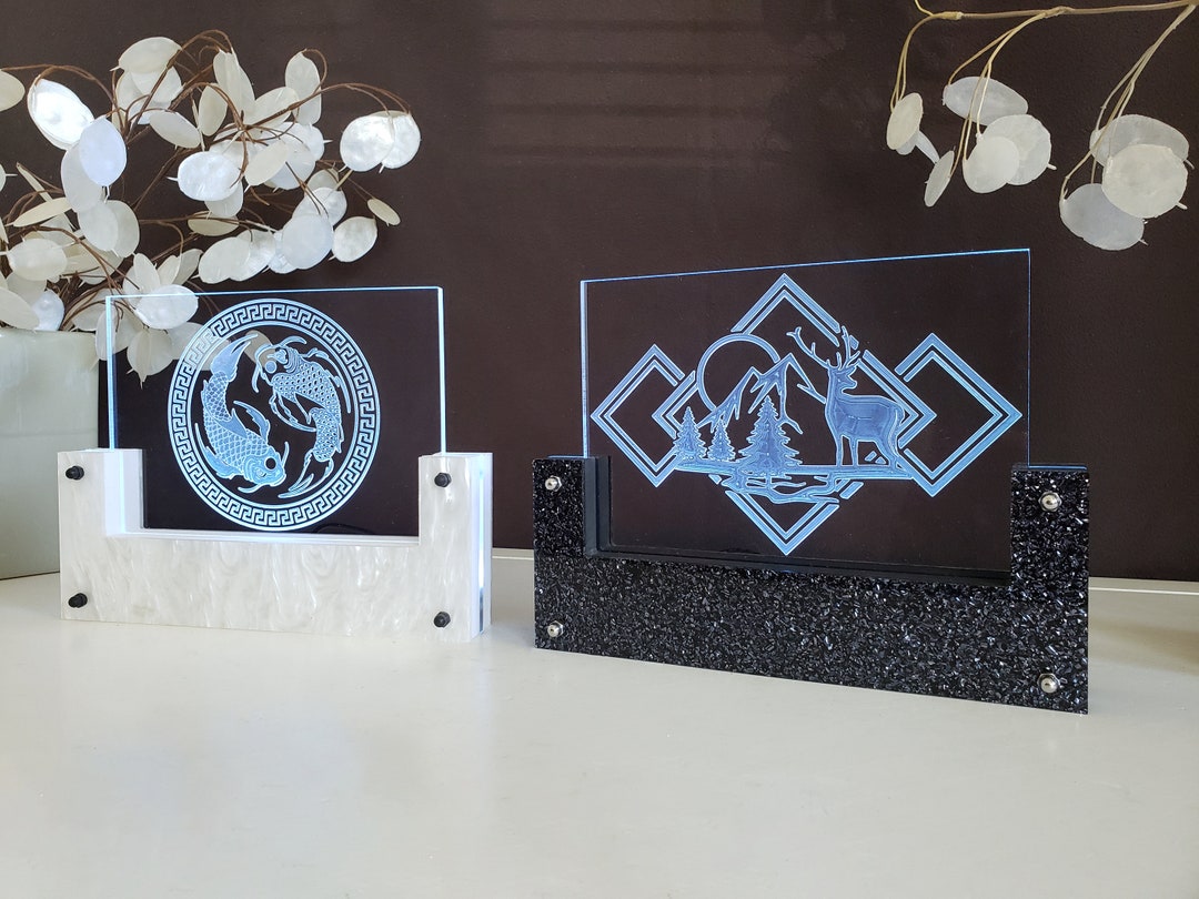 Custom Engraved Acrylic LED Lamp Personalized DEL Lamps Engraved in ...