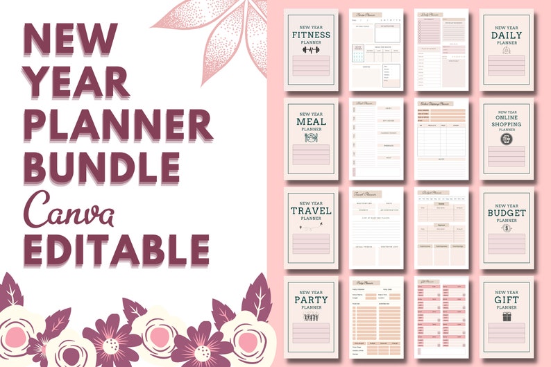 2024 New Year Planner Bundle Canva Amazon Kdp Book Templete Upload and ...