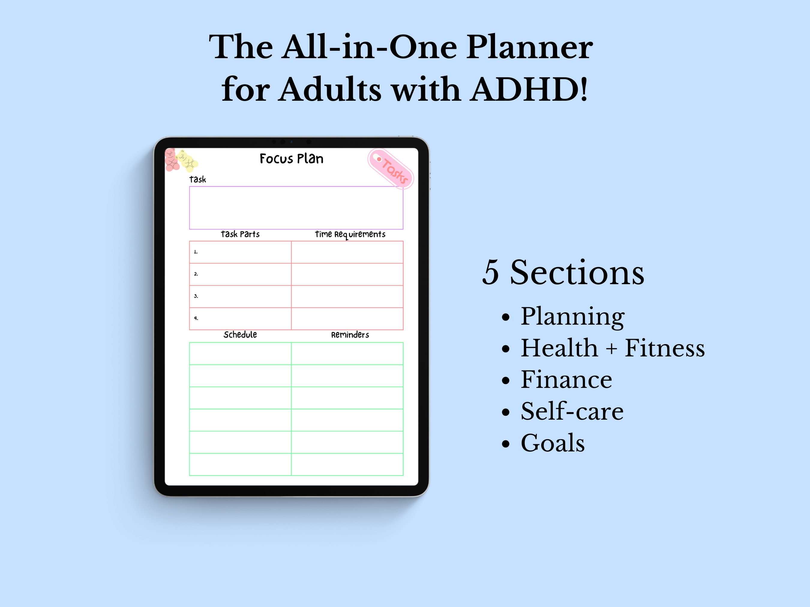 Digital ADHD Planner Printable PDF Instant Download, Life Planner, ADHD ...