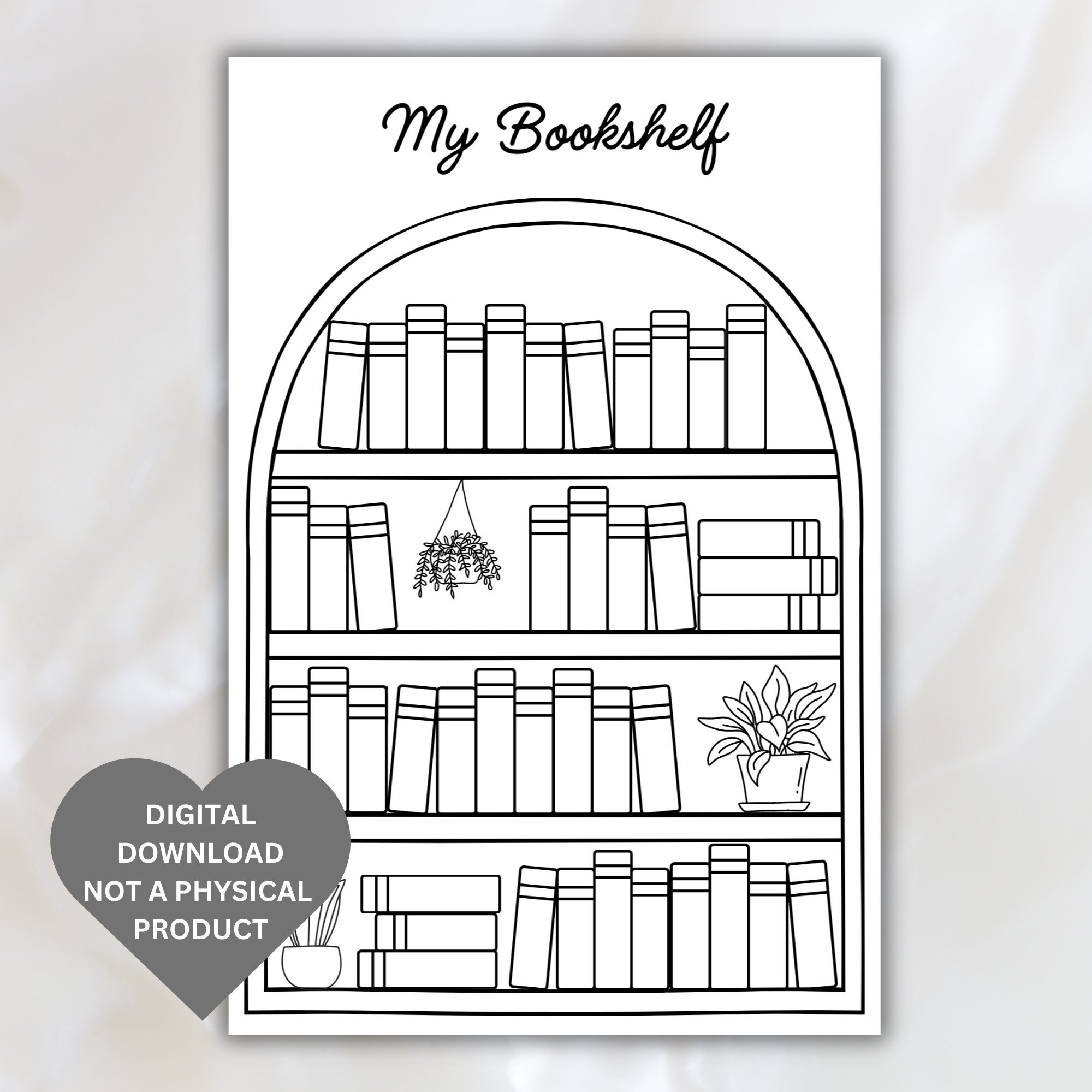Reading Tracker Bookshelf Reading Log Printable Coloring Page Booktok ...