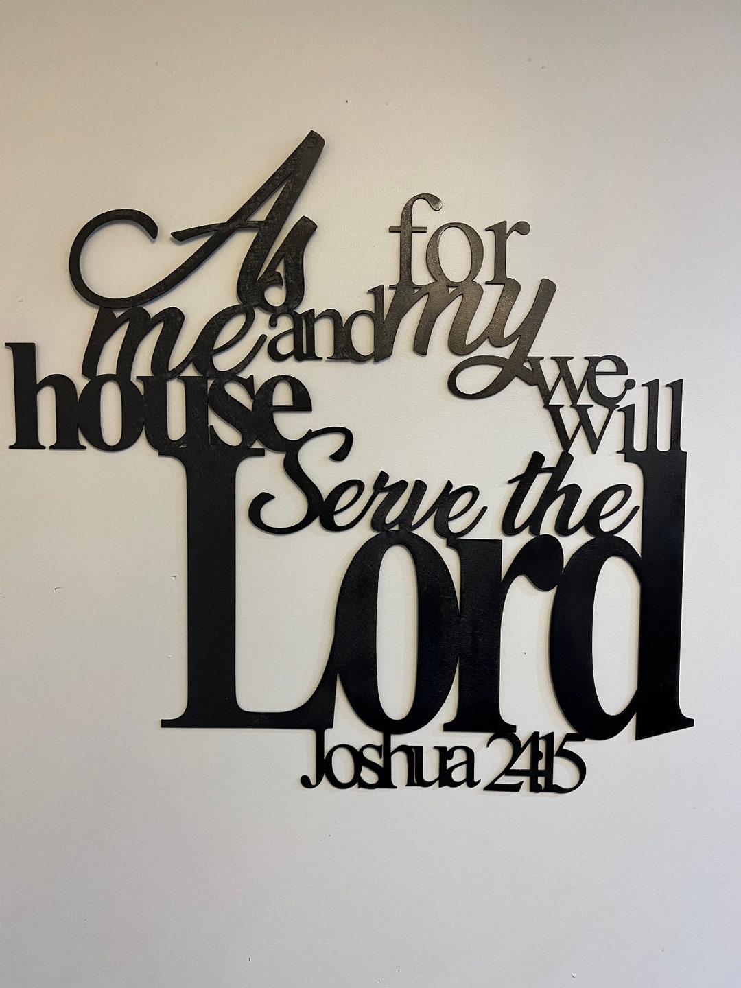 LARGE Metal Scripture Wall Art Joshua 24:15 - Etsy