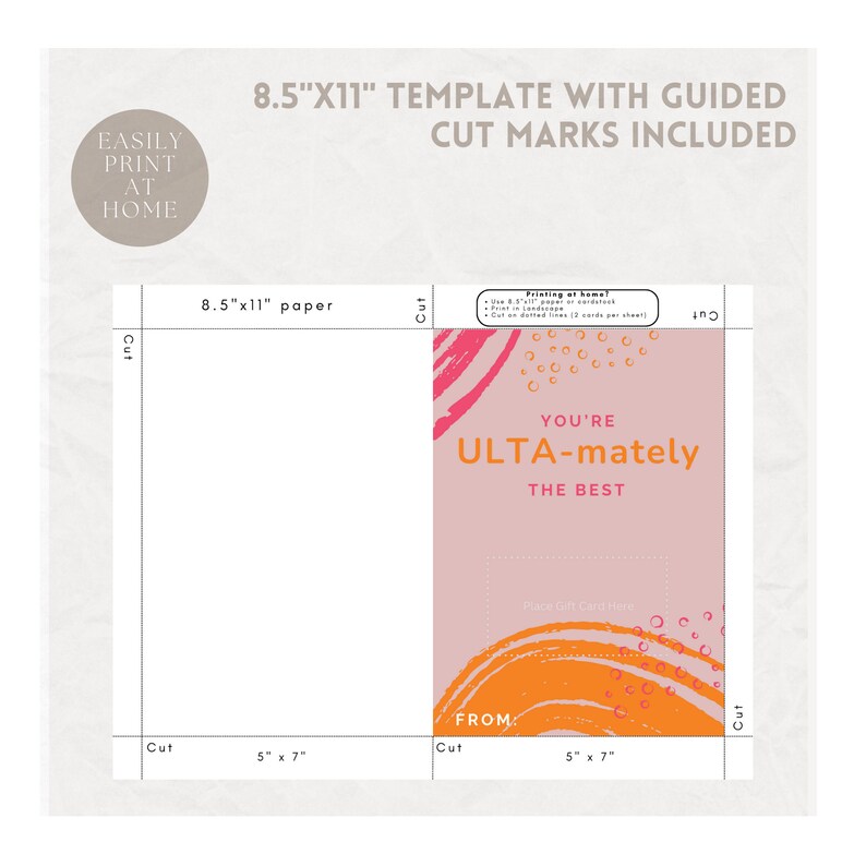 PRINTABLE Ulta-mately the Best | Ulta Gift Card Holder | Friend ...