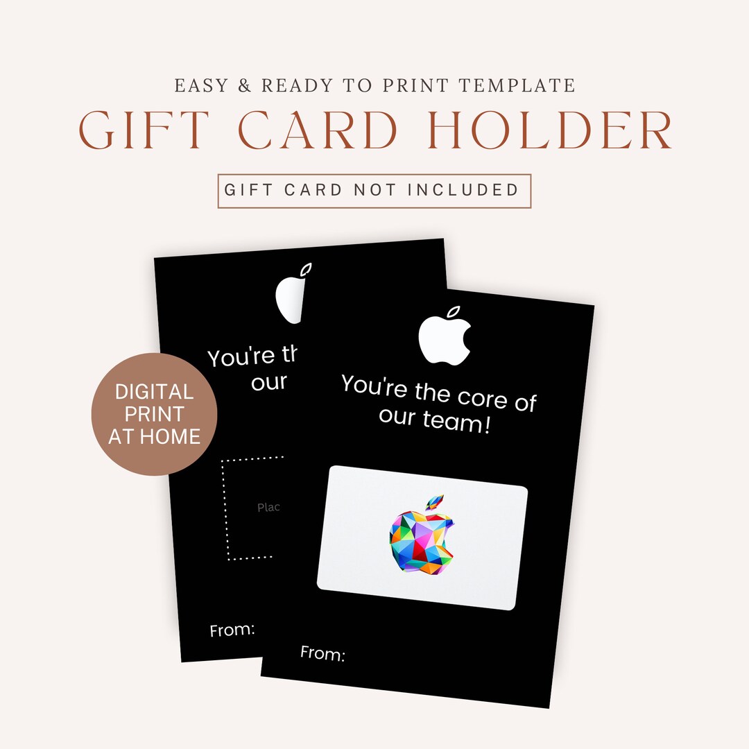 PRINTABLE You're the Core of Our Team | Apple Gift Card | Employee ...