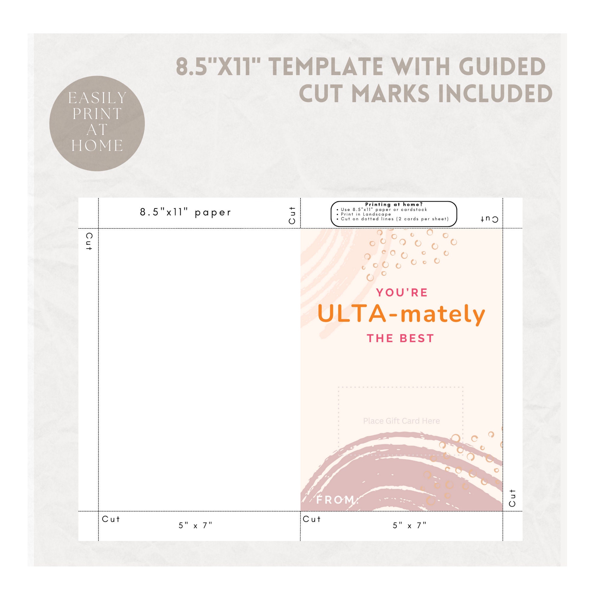 PRINTABLE Ulta-mately the Best | Ulta Gift Card Holder | Birthday Card ...