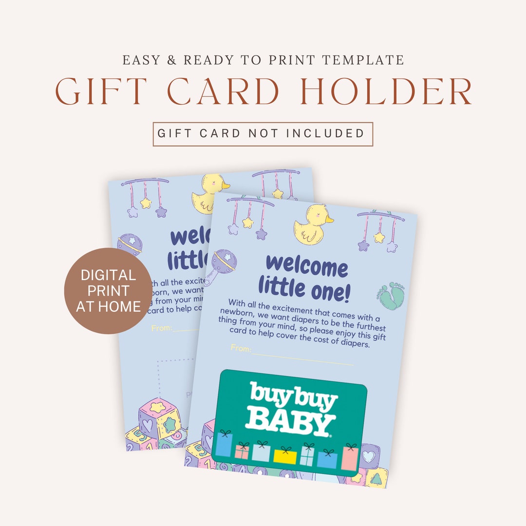 PRINTABLE Welcome Little One | Baby Gift Card | Baby Shower Gift Card ...