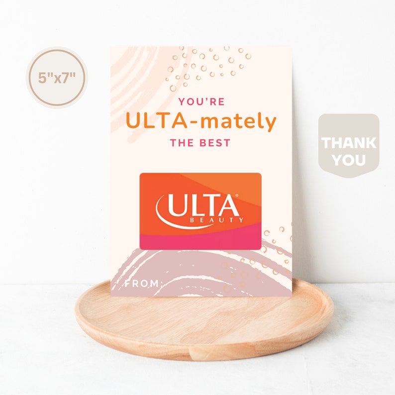PRINTABLE Ulta-mately the Best Ulta Gift Card Holder Birthday Card Gift ...