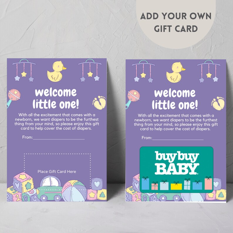 PRINTABLE Welcome Little One Duck Theme New Baby Gift Card Newborn Baby ...