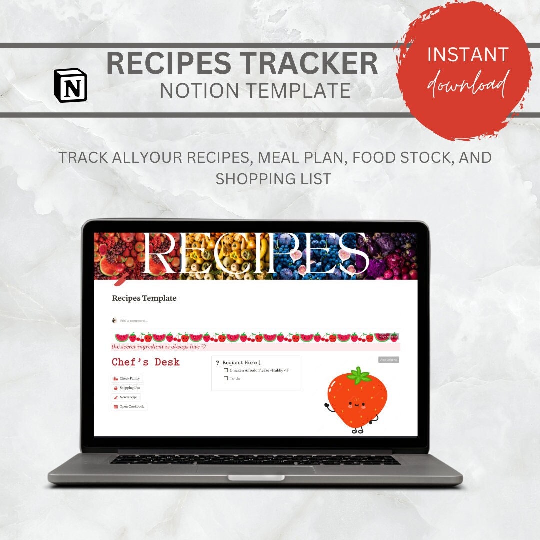 Recipe Tracker Notion Template - Etsy
