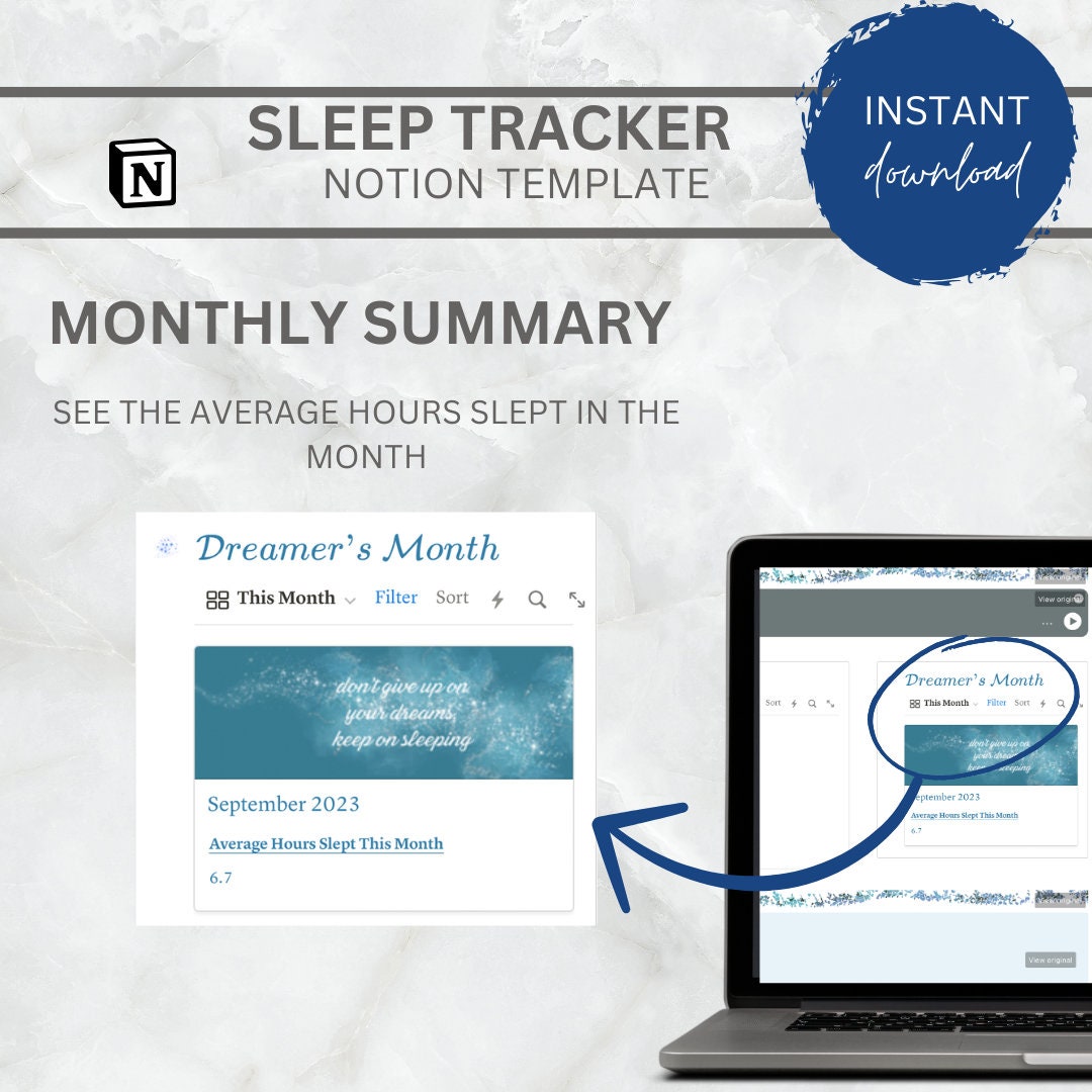 Sleep Tracker Notion Template - Etsy