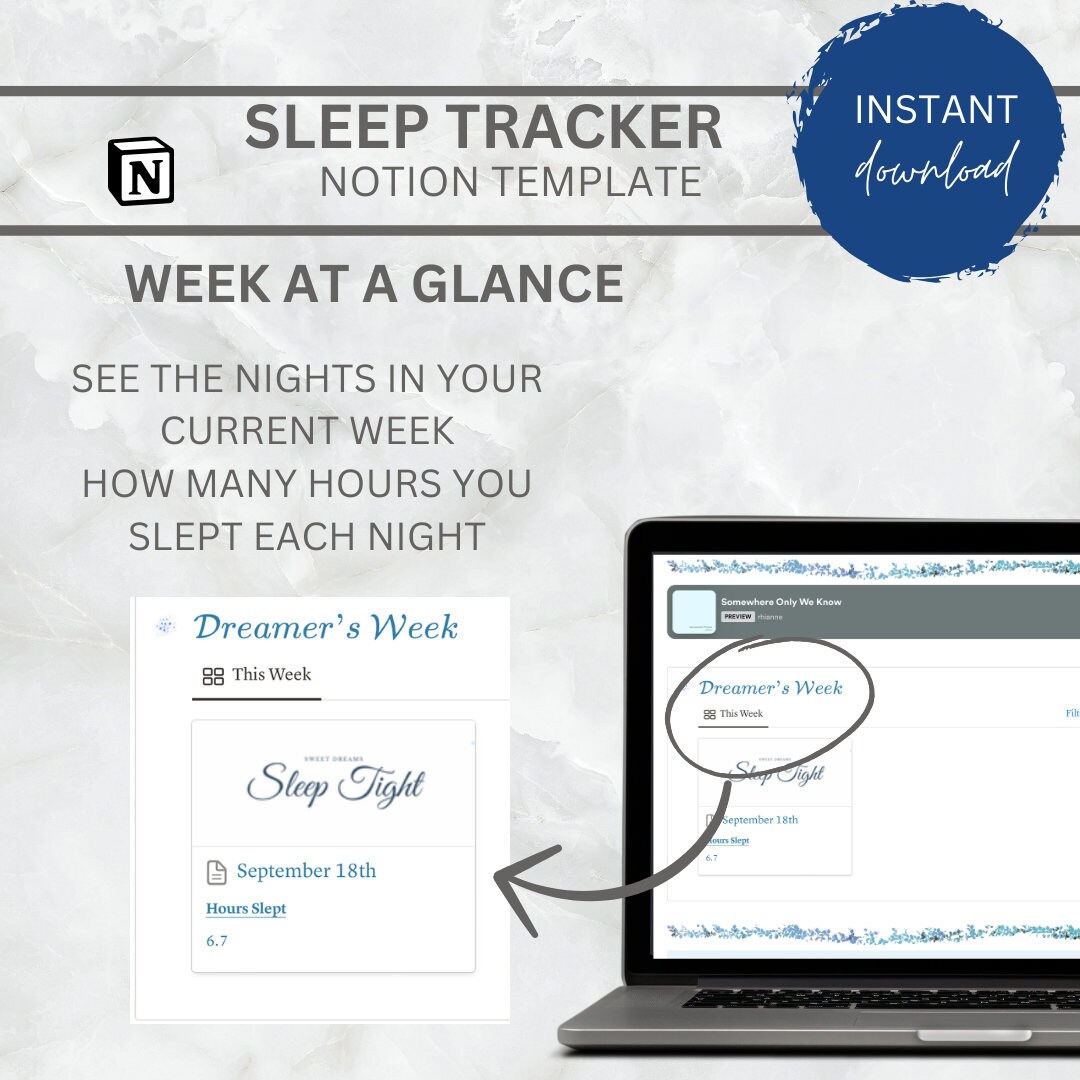Sleep Tracker Notion Template - Etsy