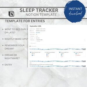 Sleep Tracker Notion Template - Etsy