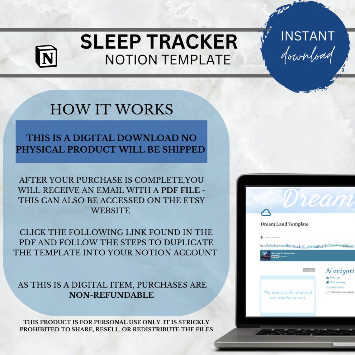 Sleep Tracker Notion Template - Etsy