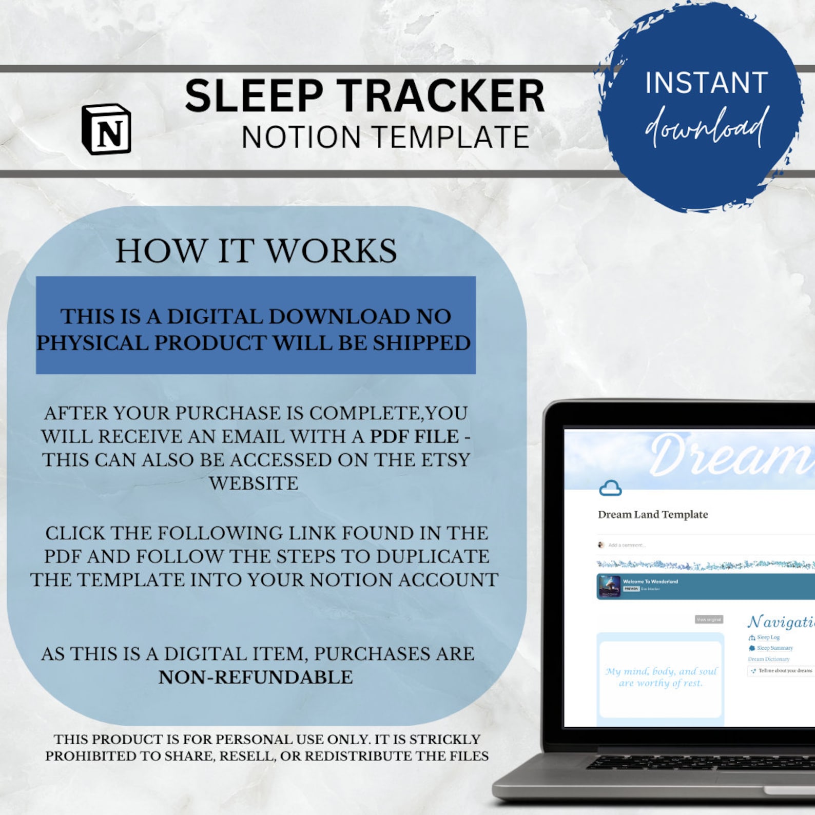 Sleep Tracker Notion Template - Etsy