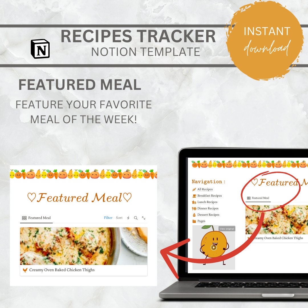 Recipe Tracker Notion Template - Etsy