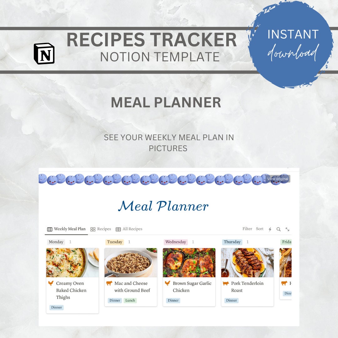 Recipe Tracker Notion Template - Etsy