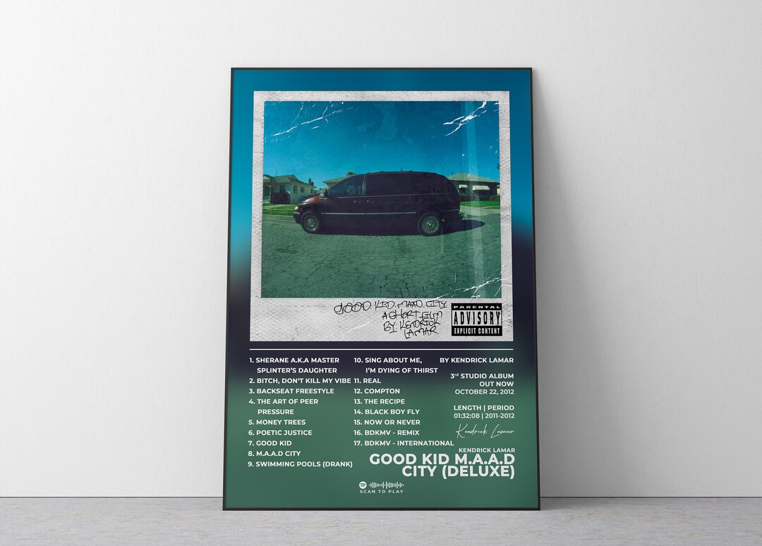 Album Poster Good Kid Maad City Kendrick Lamar Kendrick Lamar Poster ...