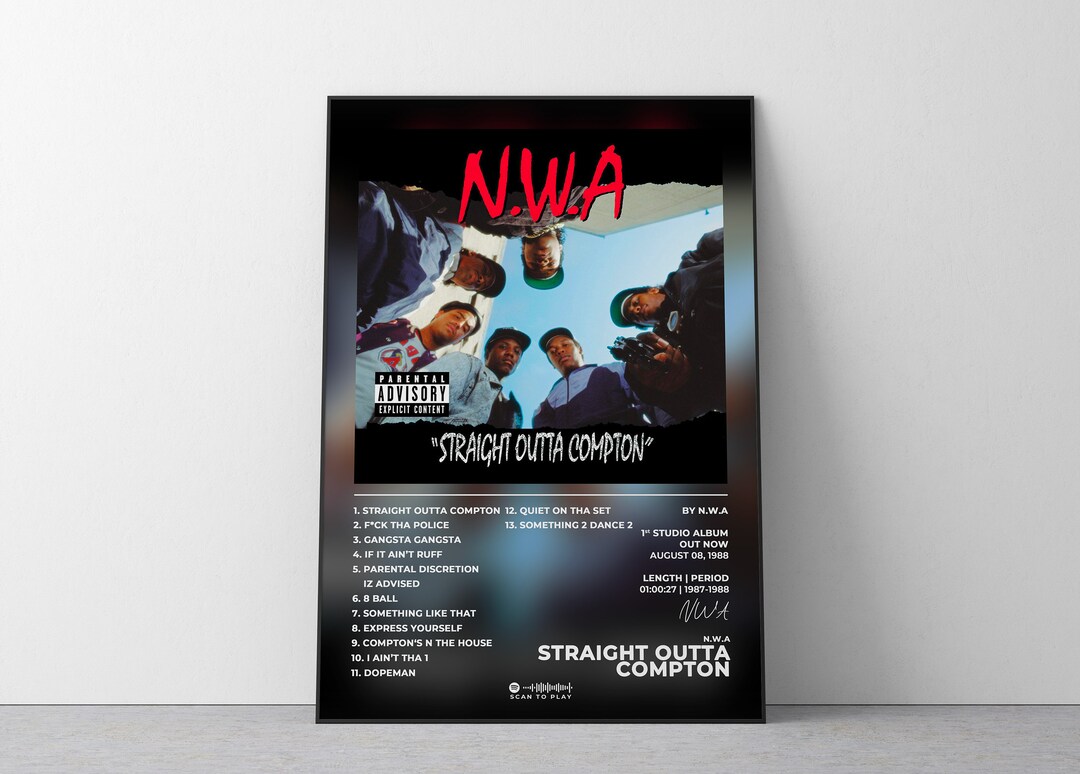 Album Poster Straight Outta Compton NWA NWA Poster Rapper Poster Album Cover Music Album Music ...