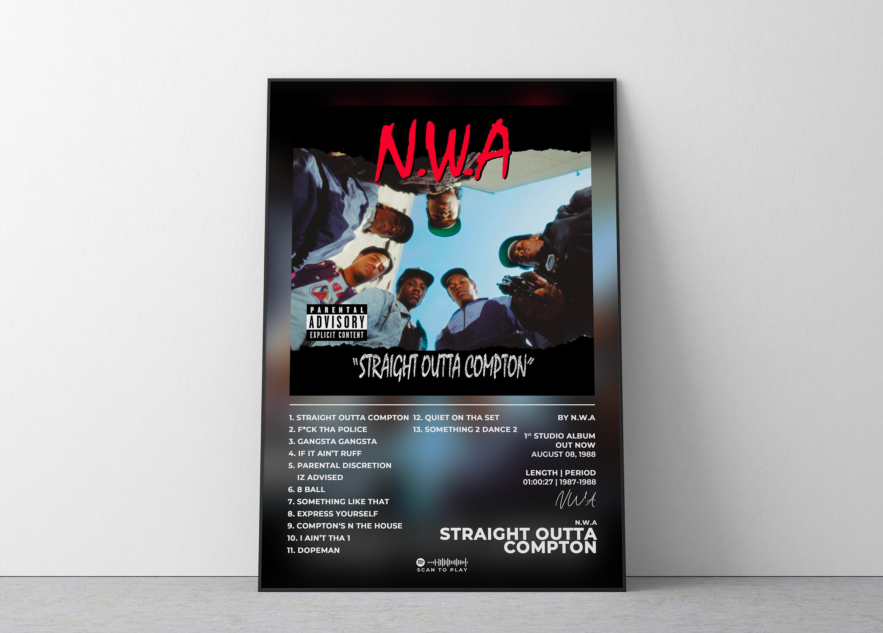 Album Poster Straight Outta Compton NWA NWA Poster Rapper Poster Album Cover Music Album Music ...