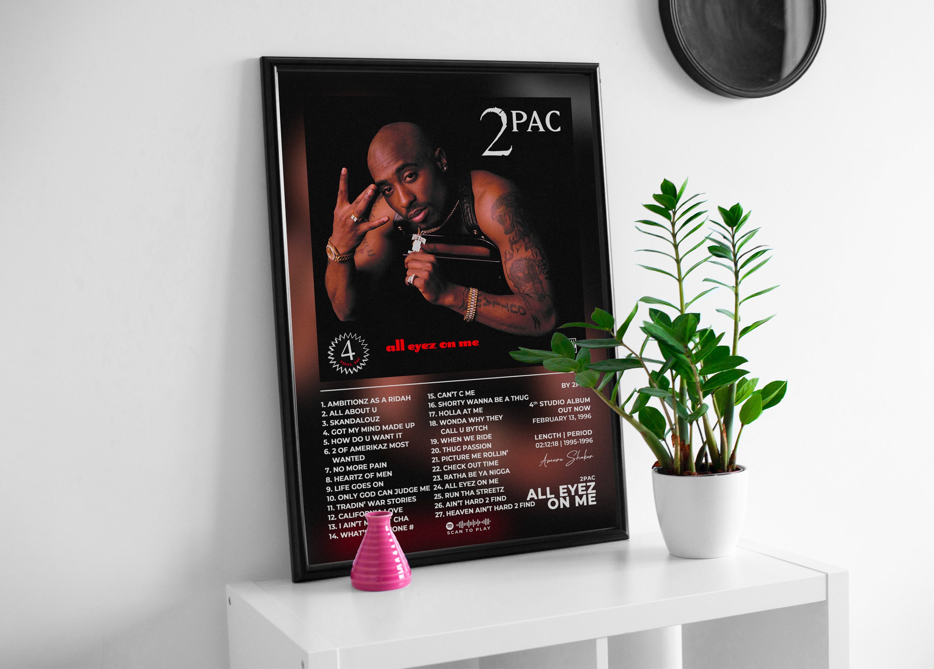 Album Poster All Eyez On Me of 2Pac | 2Pac Poster | Rap Album Poster ...