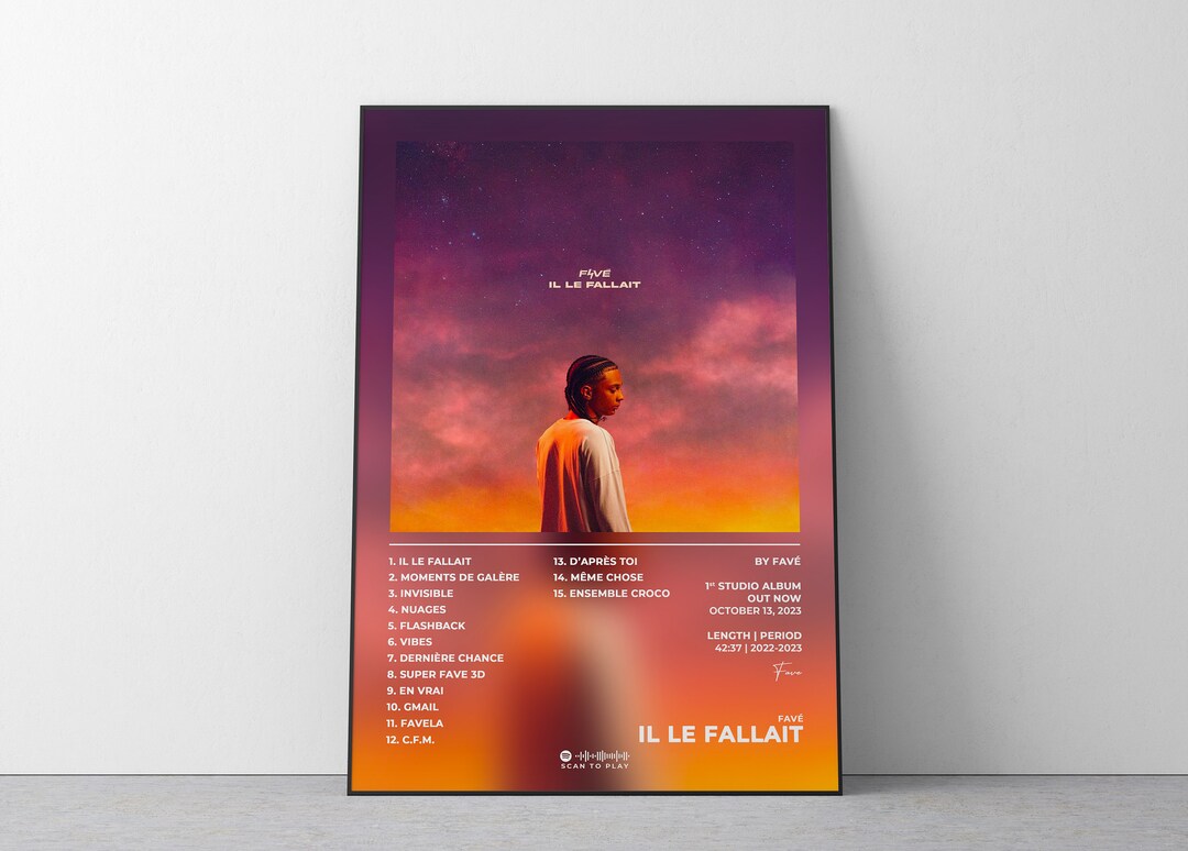 Album Poster Il Le Fallait de Favé Poster de Favé Rapper - Etsy France