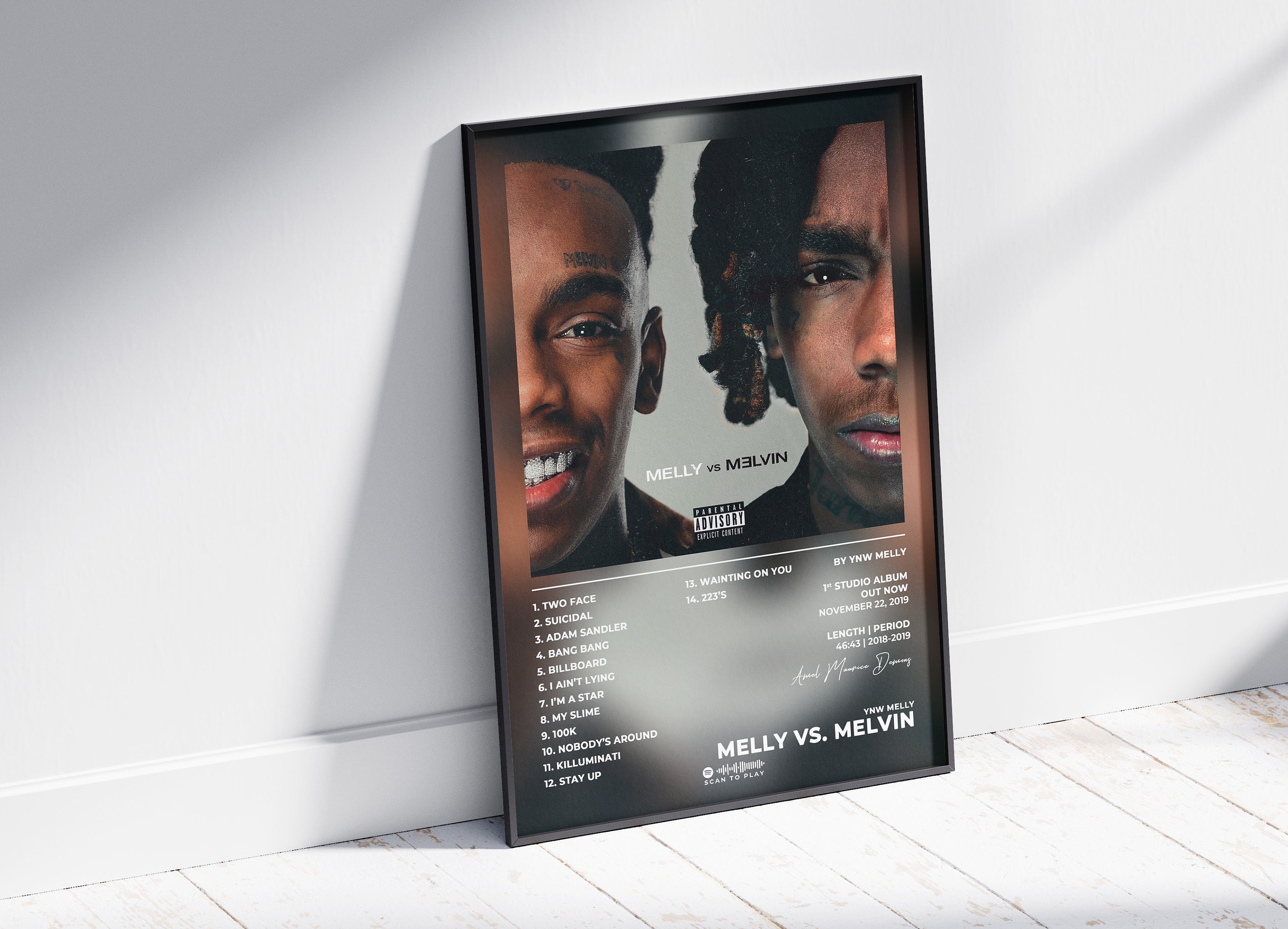 Album Poster Melly vs Melvin YNW Melly Poster | Rap Album Poster sold ...