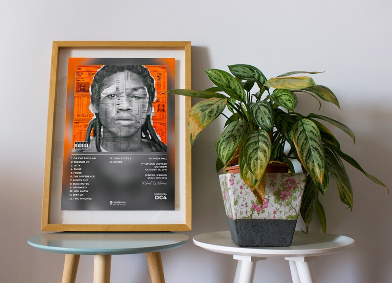 Album Poster DC4 Meek Mill Meek Mill Poster Rapper Poster Prints Art ...