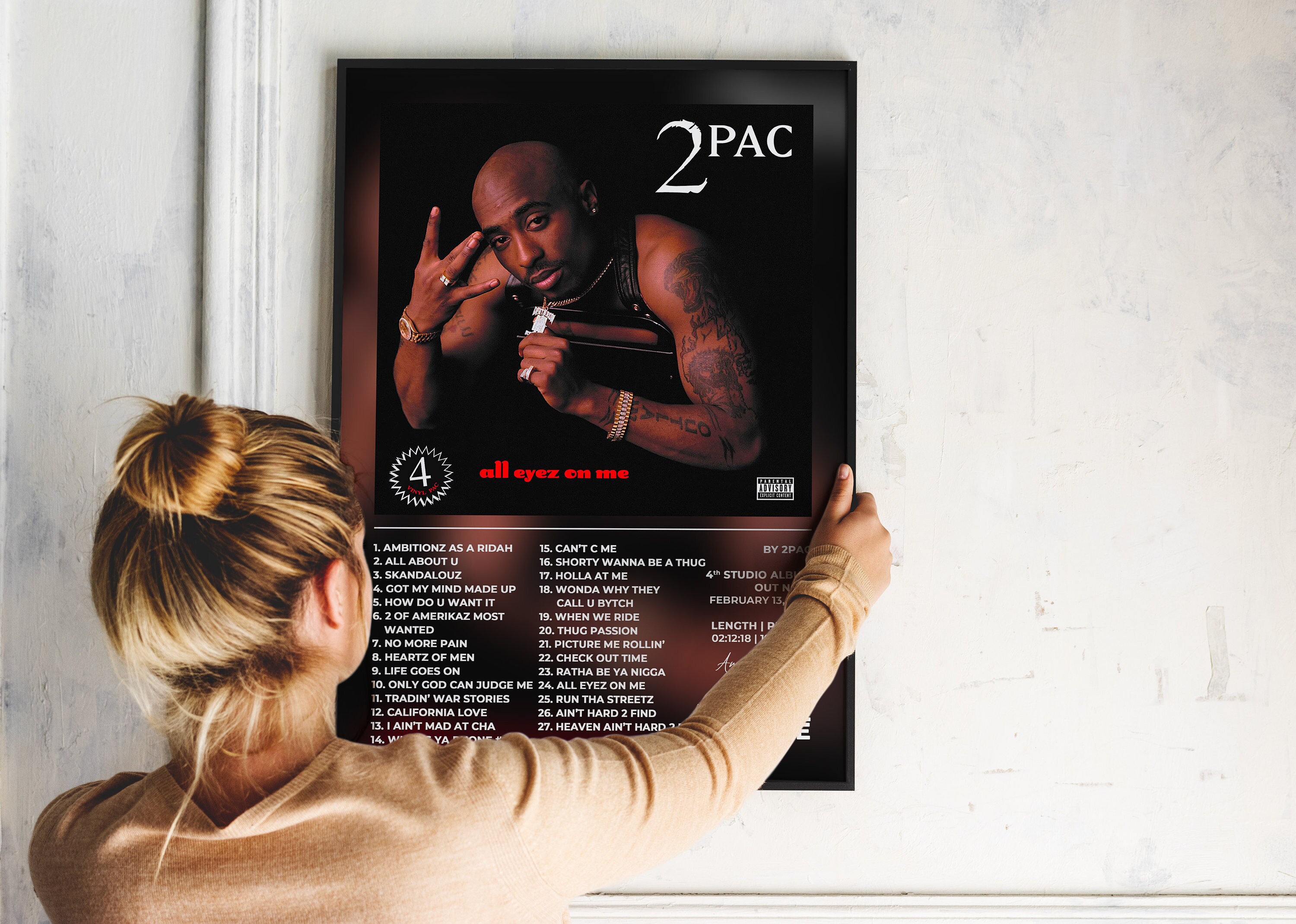 Album Poster All Eyez On Me of 2Pac | 2Pac Poster | Rap Album Poster ...