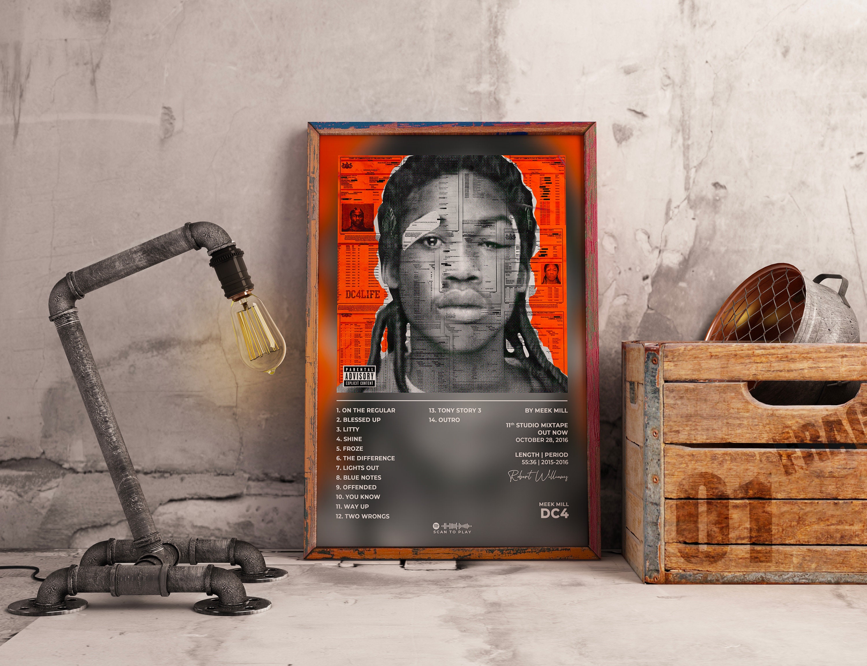 Album Poster DC4 Meek Mill Meek Mill Poster Rapper Poster Prints Art ...