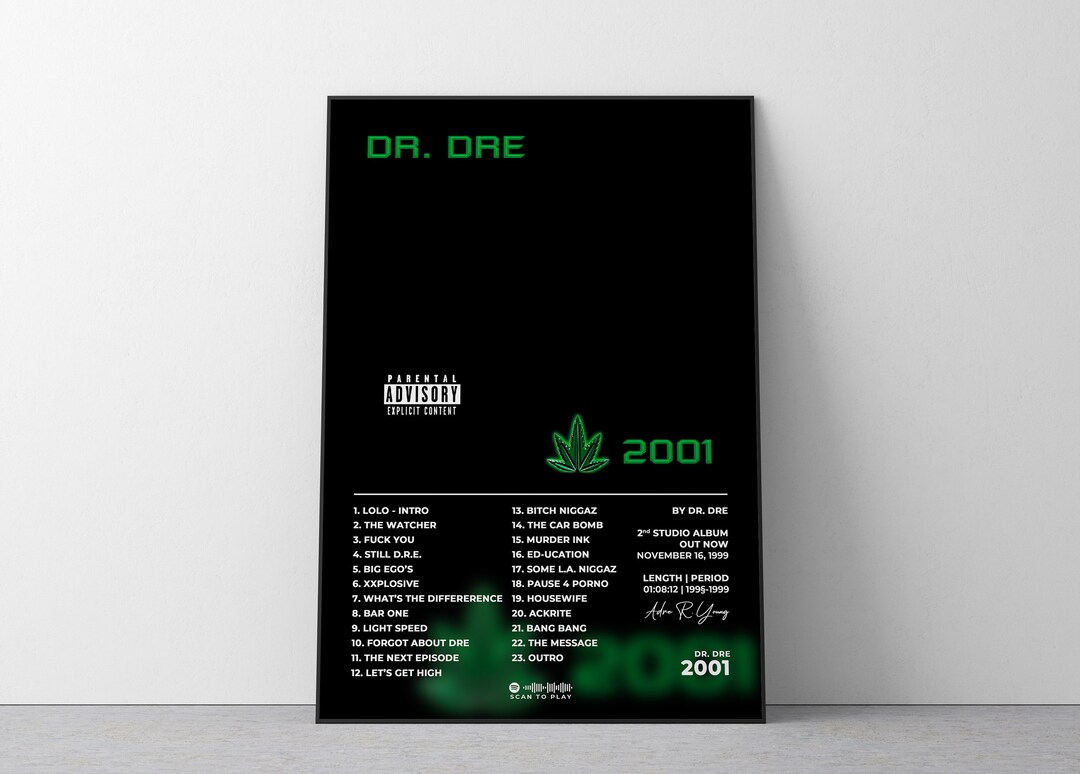 Album Poster 2001 by Dr. Dre Dr. Dre Poster Album Rap Poster Album ...