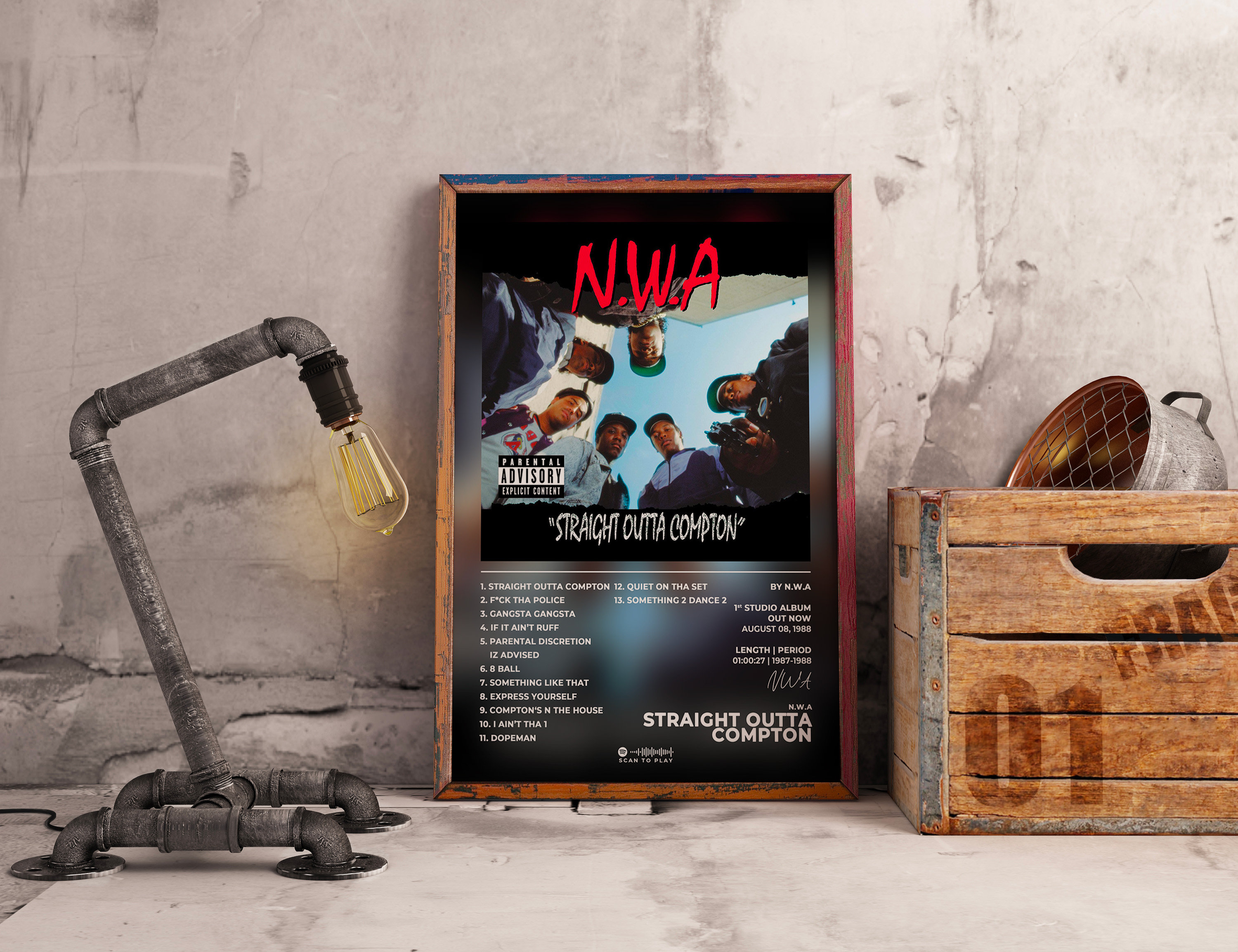 Album Poster Straight Outta Compton NWA NWA Poster Rapper Poster Album ...