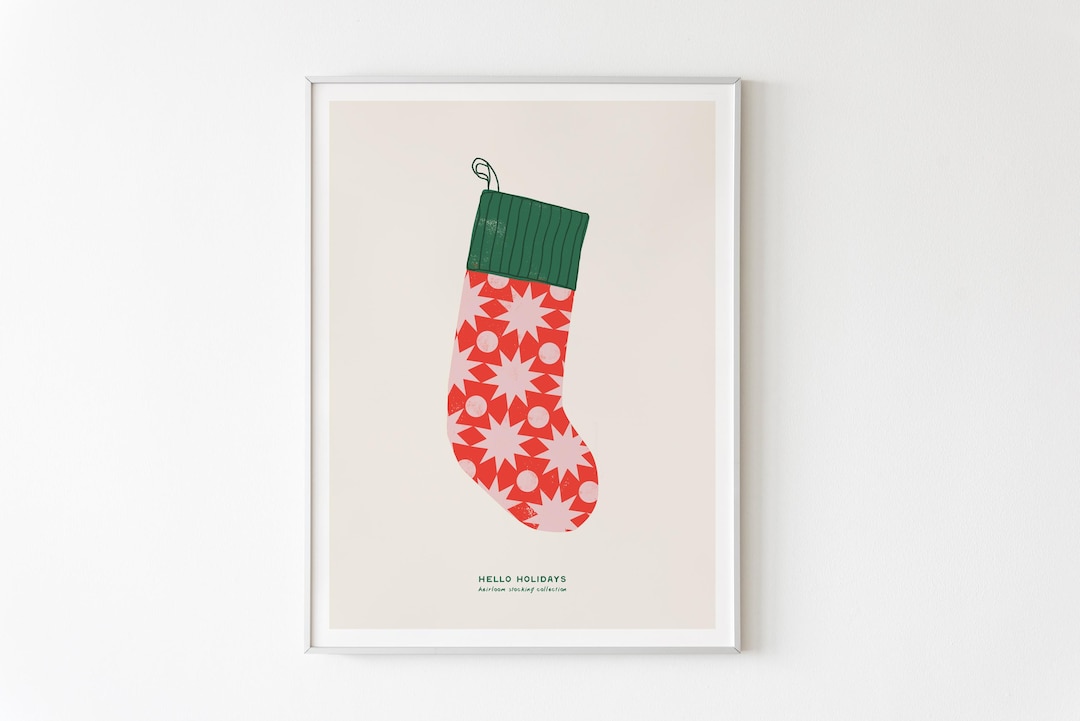 Heirloom Stocking Digital Poster, Digital Art Download, Christmas ...