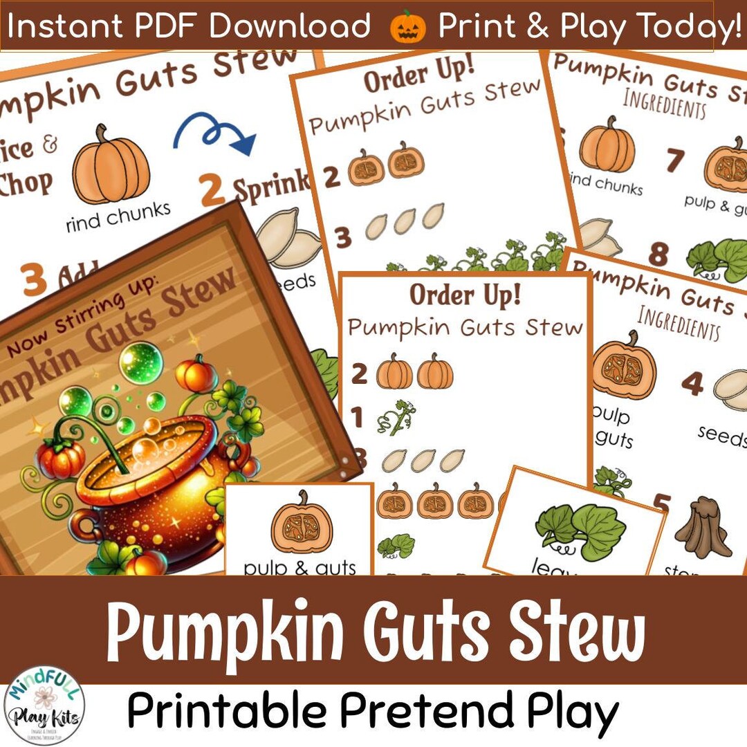 Pumpkin Guts Stew Printable Recipes | Preschool Centers | Kindergarten ...