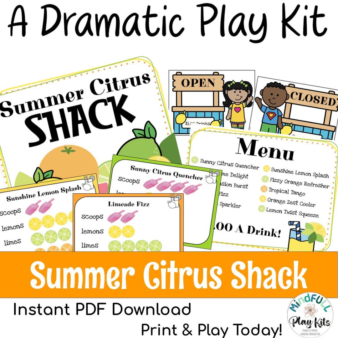 Dramatic Play | Summer Citrus Shack | Summer Mud Kitchen | Sensory Play ...