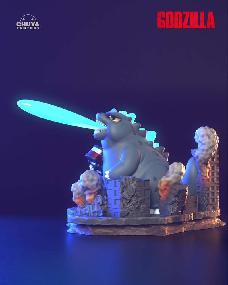 Godzilla Chibi 3D Printed Model Godzilla Chibi Godzilla Figure - Etsy
