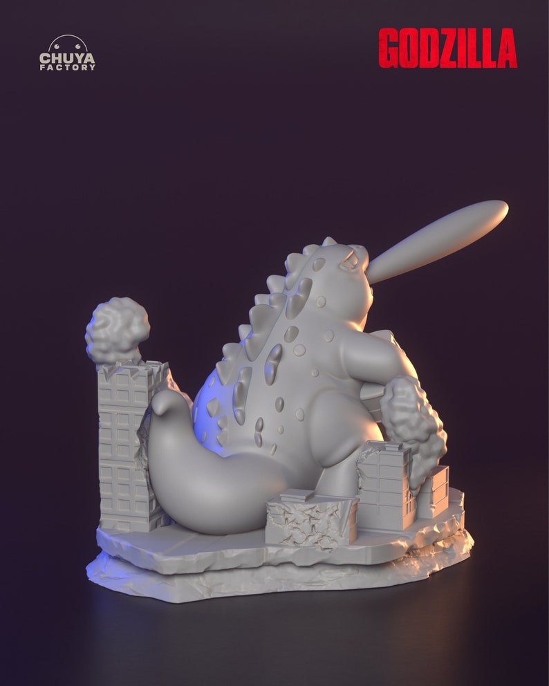 Godzilla Chibi 3D Printed Model Godzilla Chibi Godzilla Figure - Etsy