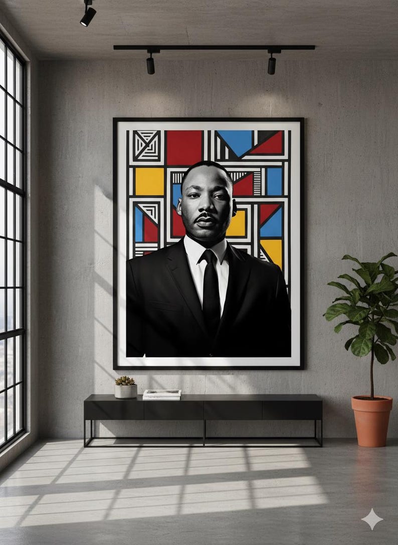 Martin Luther King Jr Pop Art Print: Civil Rights Portrait (digital ...