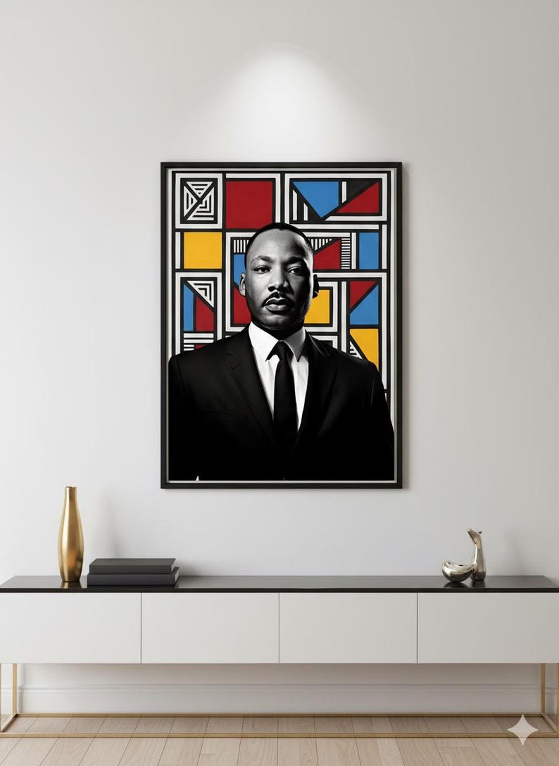 Martin Luther King Jr Pop Art Print: Civil Rights Portrait (digital ...