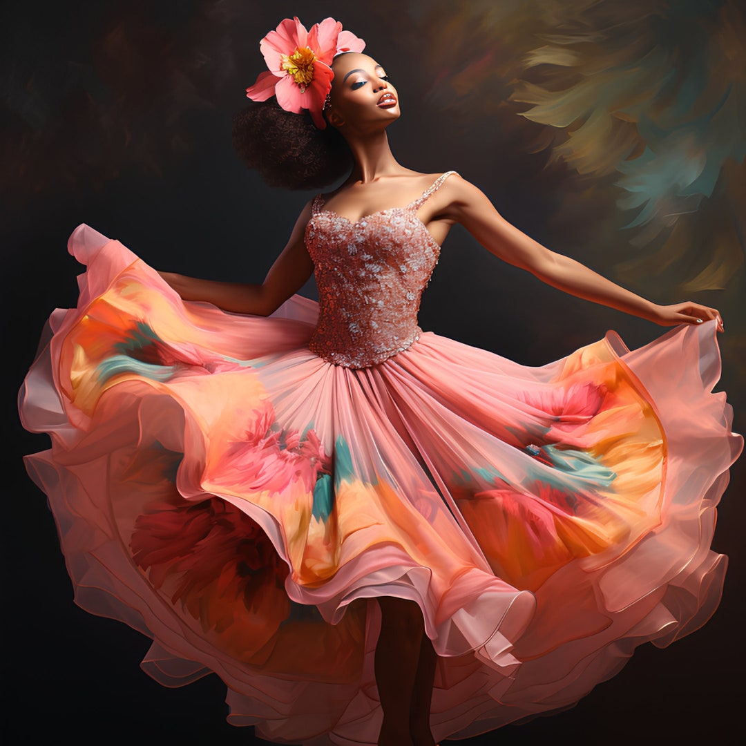 African American Ballerina Art Print: Black Woman Ballet Canvas ...