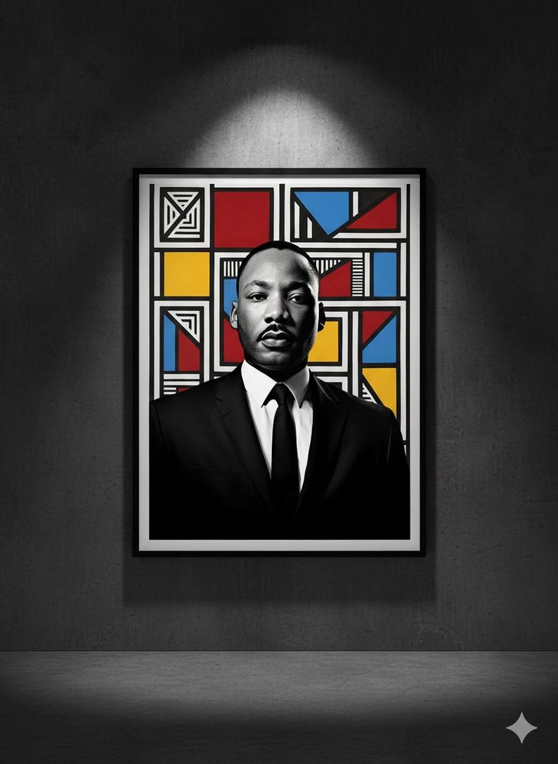 Martin Luther King Jr Pop Art Print: Civil Rights Portrait (digital ...