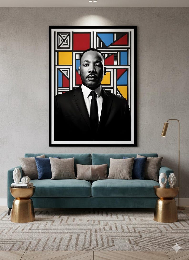 Martin Luther King Jr Pop Art Print: Civil Rights Portrait (digital ...