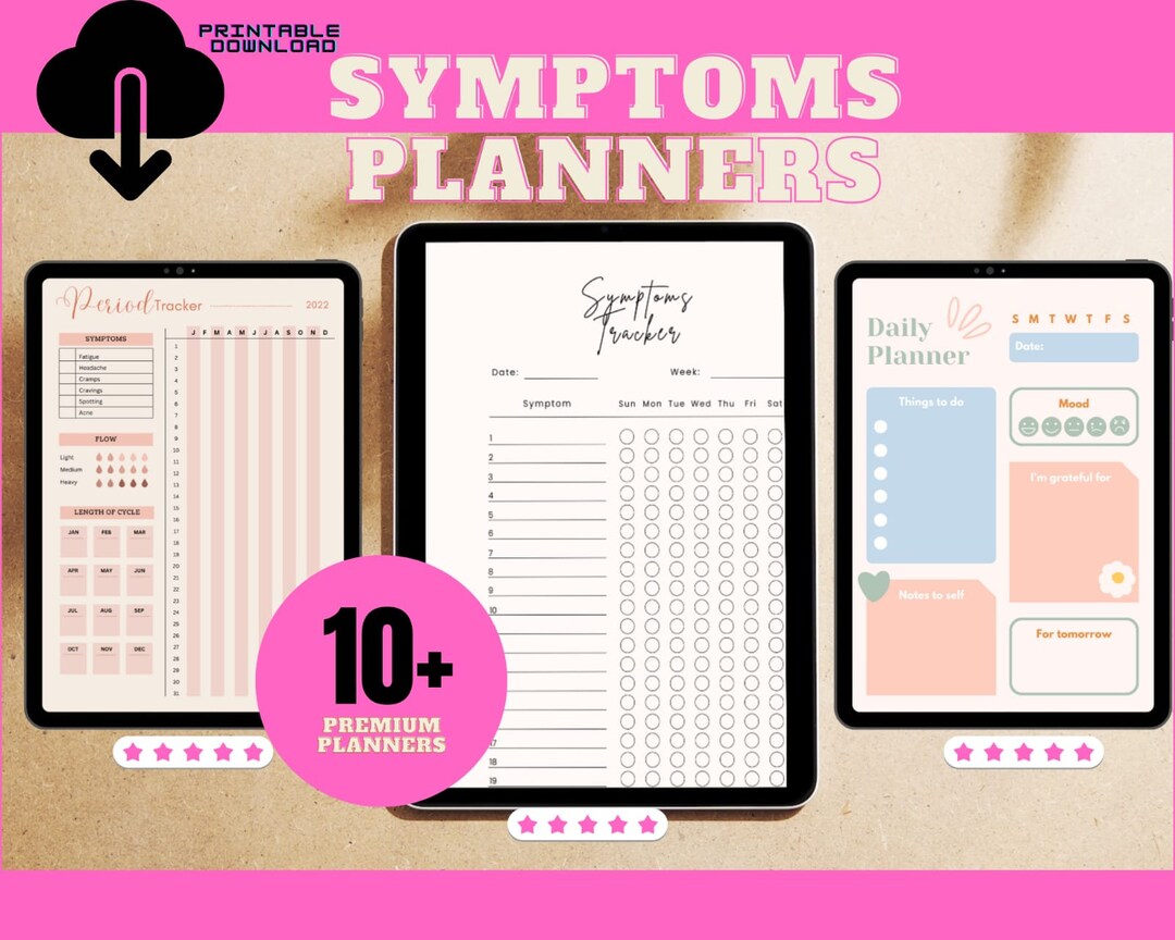 Printable and Fillable Monthly Symptom Tracker Chart Monthly - Etsy