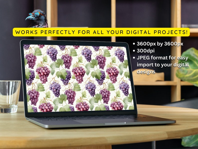 Fresh Grapes Fruit Digital Paper Pack | Seamless Patterns | Commercial ...