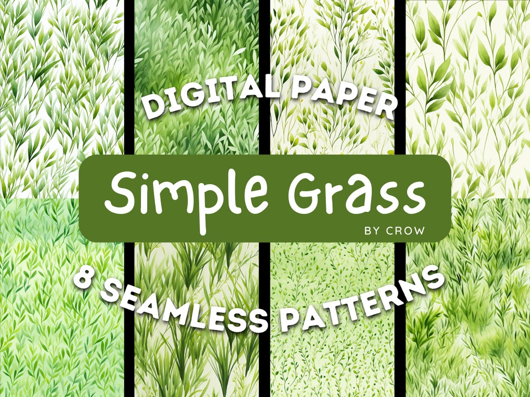 Simple Grass Digital Paper Pack, Seamless Patterns With Nature Walks ...