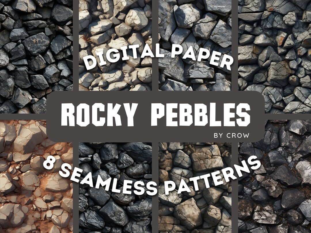 Rocky Pebbles Digital Paper Pack | Seamless Patterns | Commercial Use ...