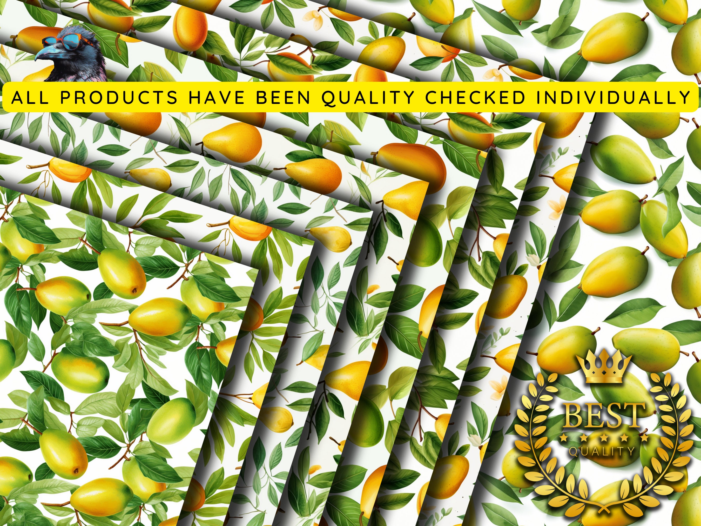 Fresh Mangoes Fruit Digital Paper Pack | Seamless Patterns | Commercial ...